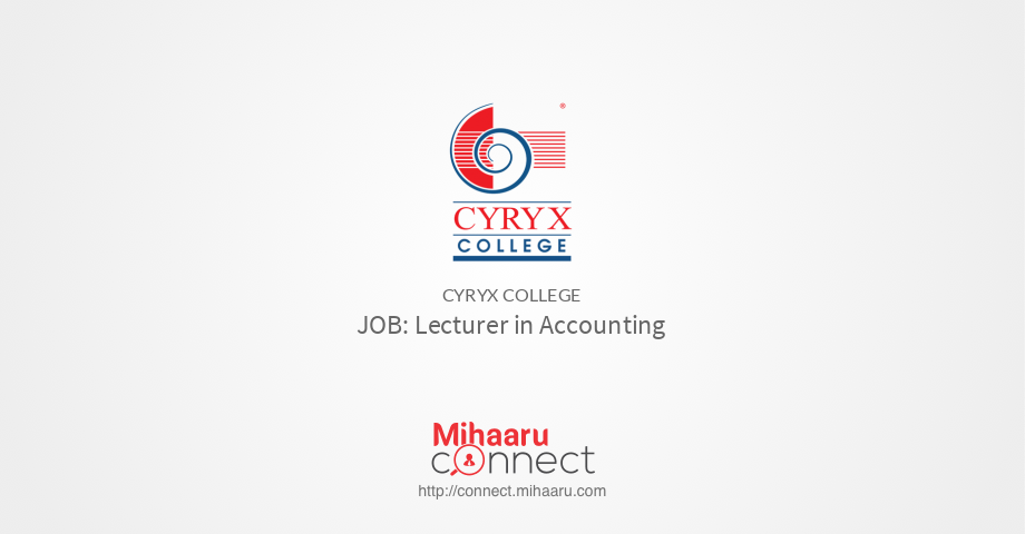 Lecturer in Accounting - Cyryx College | Mihaaru Connect